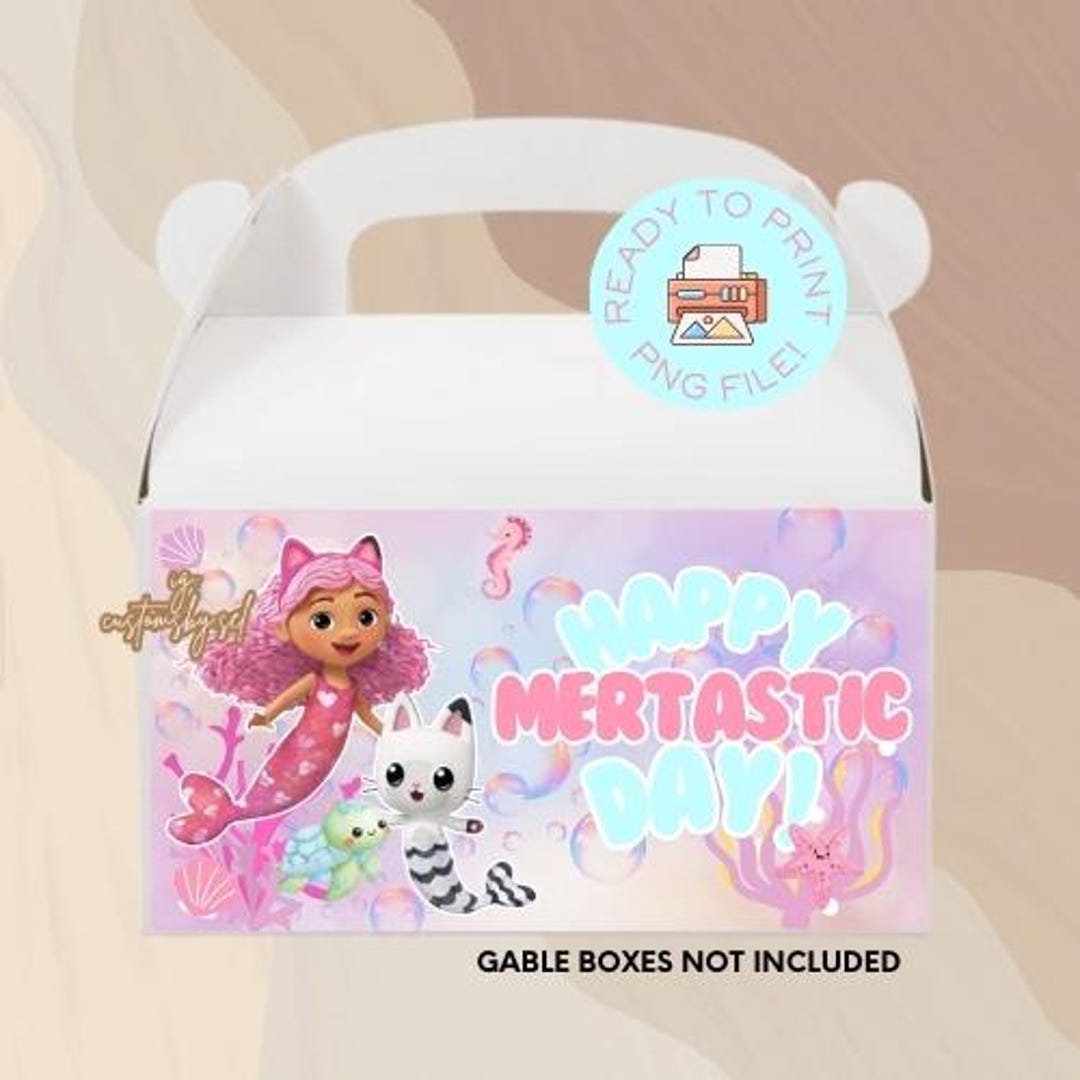 GABBLE DOLLHOUSE GABLE, Gabby Mermaid Gable Boxes Template, Printable ...