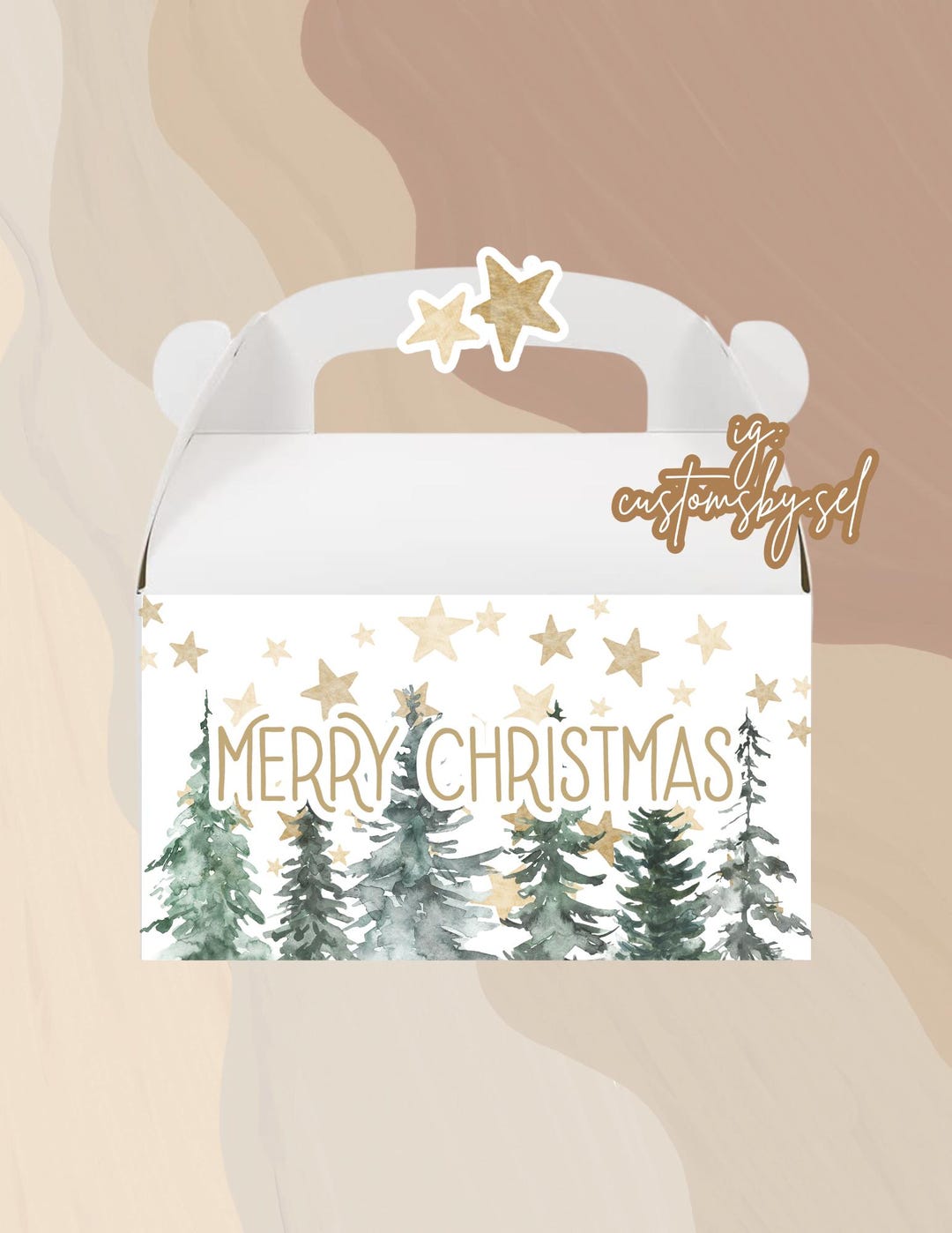 CHRISTMAS GABLE BOX, Custom Treat Box, Custom Gable Box, Green ...