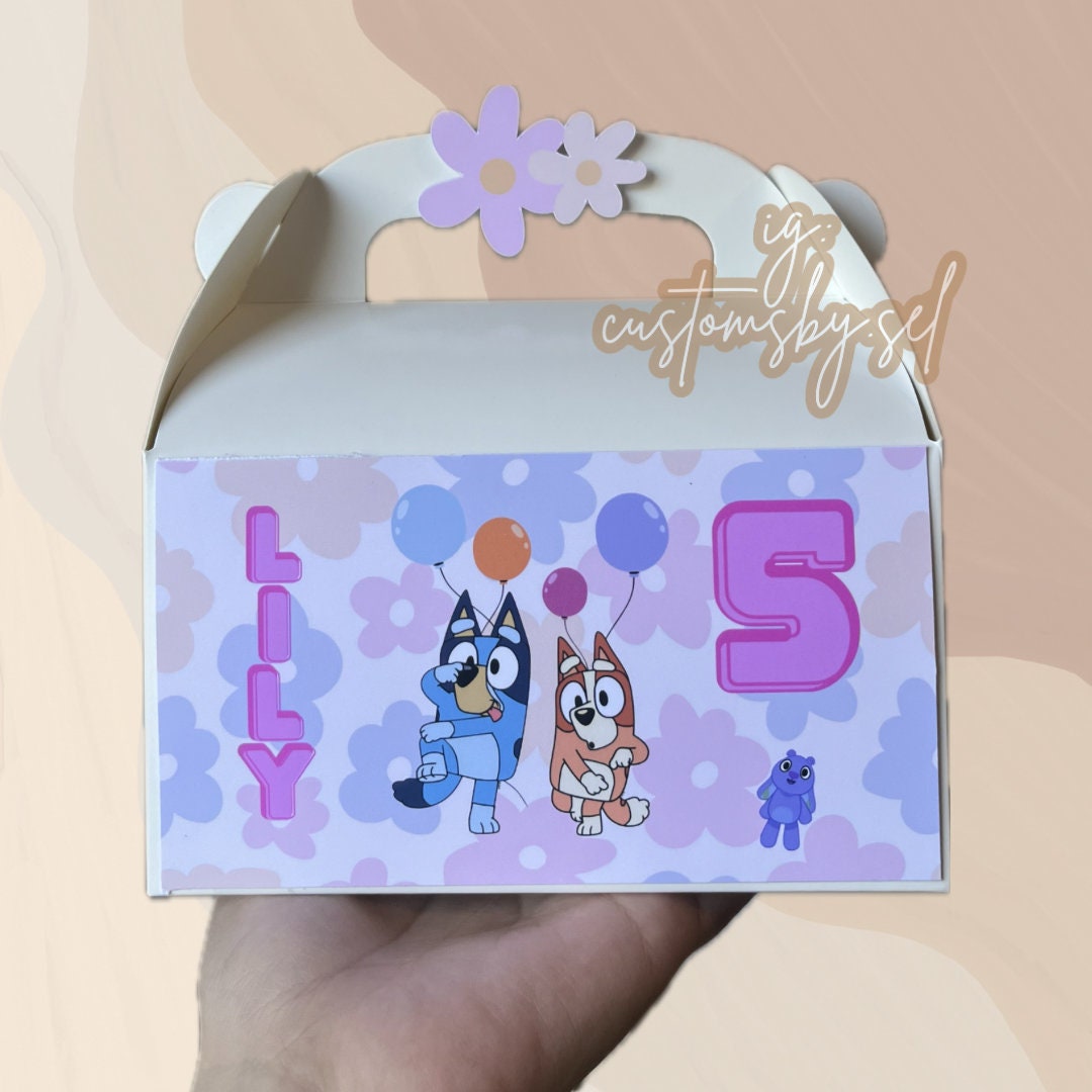 BLUEY GABLE BOX, Custom Treat Box, Custom Gable Box, Bluey Treat Box ...