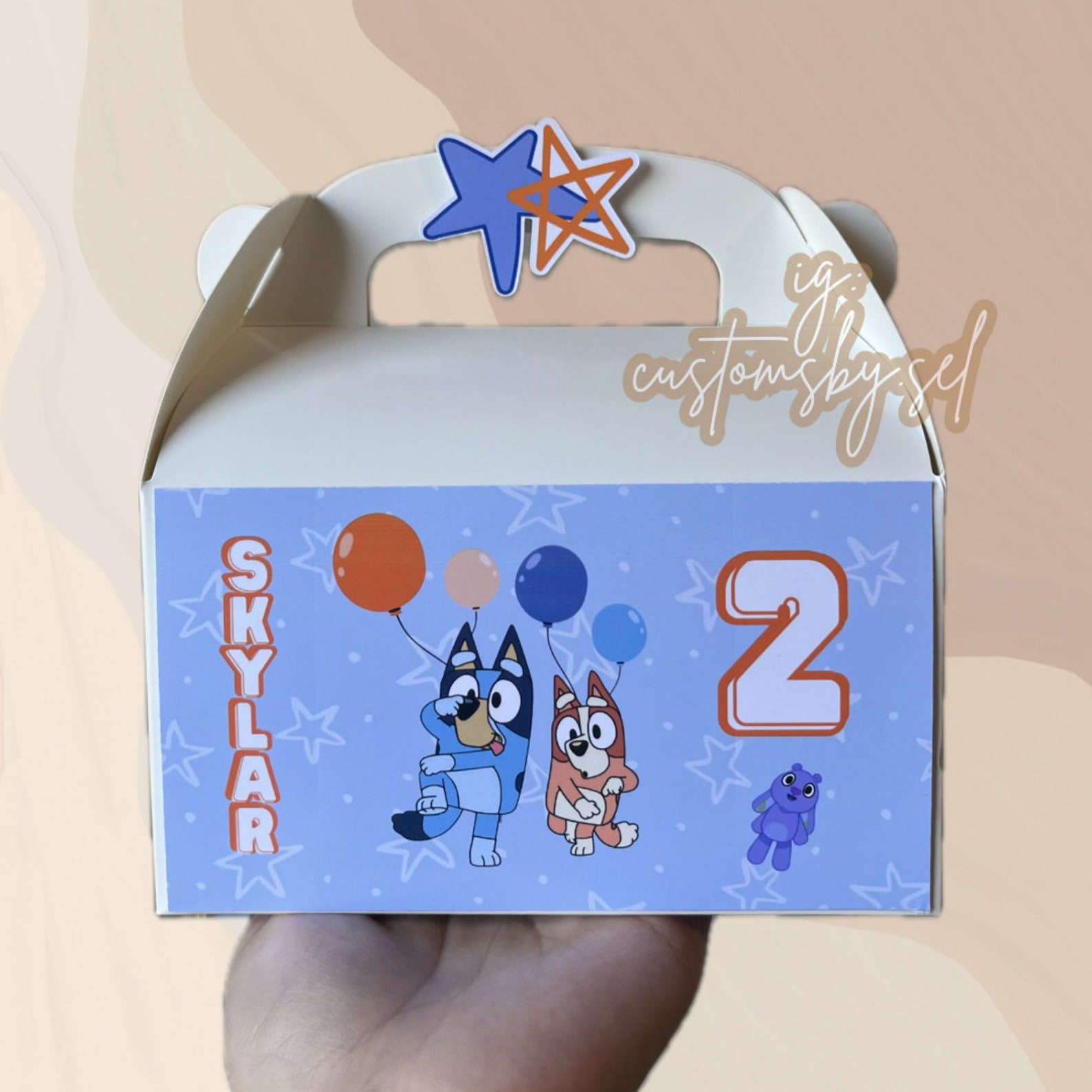 BLUEY GABLE BOX, Custom Treat Box, Custom Gable Box, Bluey Treat Box ...