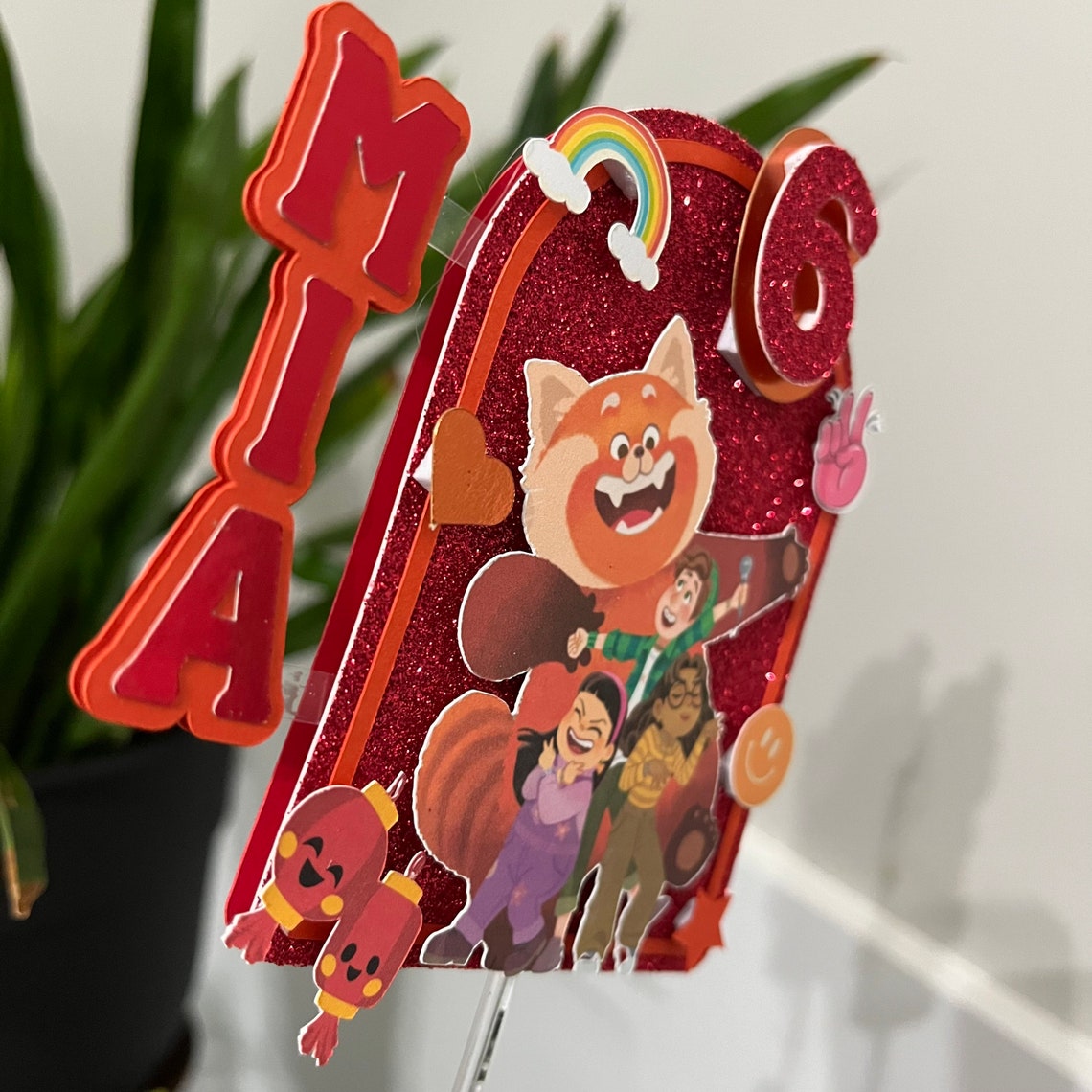 TURNING RED TOPPER Turning Red Cake Topper Turning Red | Etsy