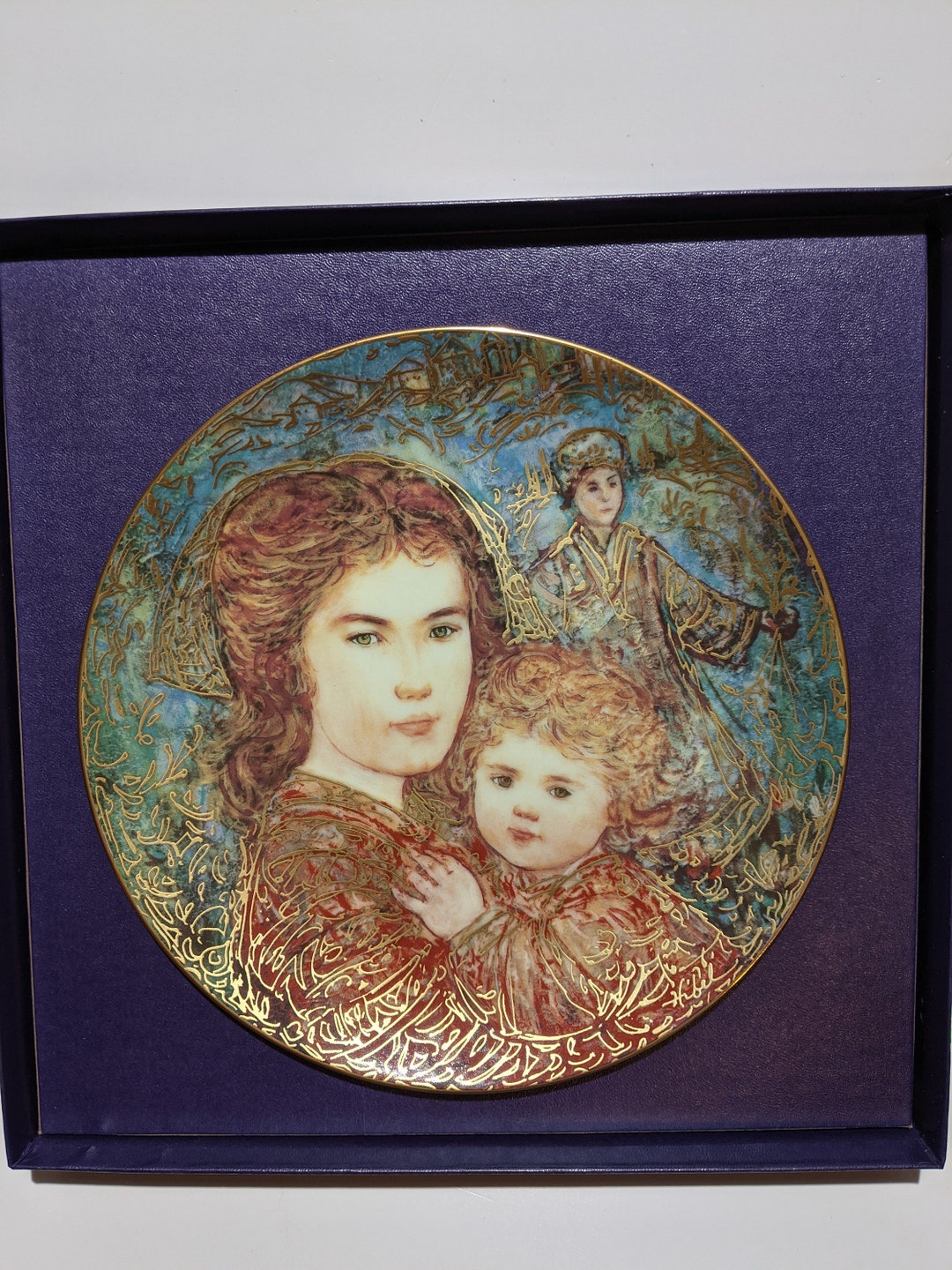 Vintage Edna Hibel 1993 Mother's Day Collector Plate "olivia and Hildy ...