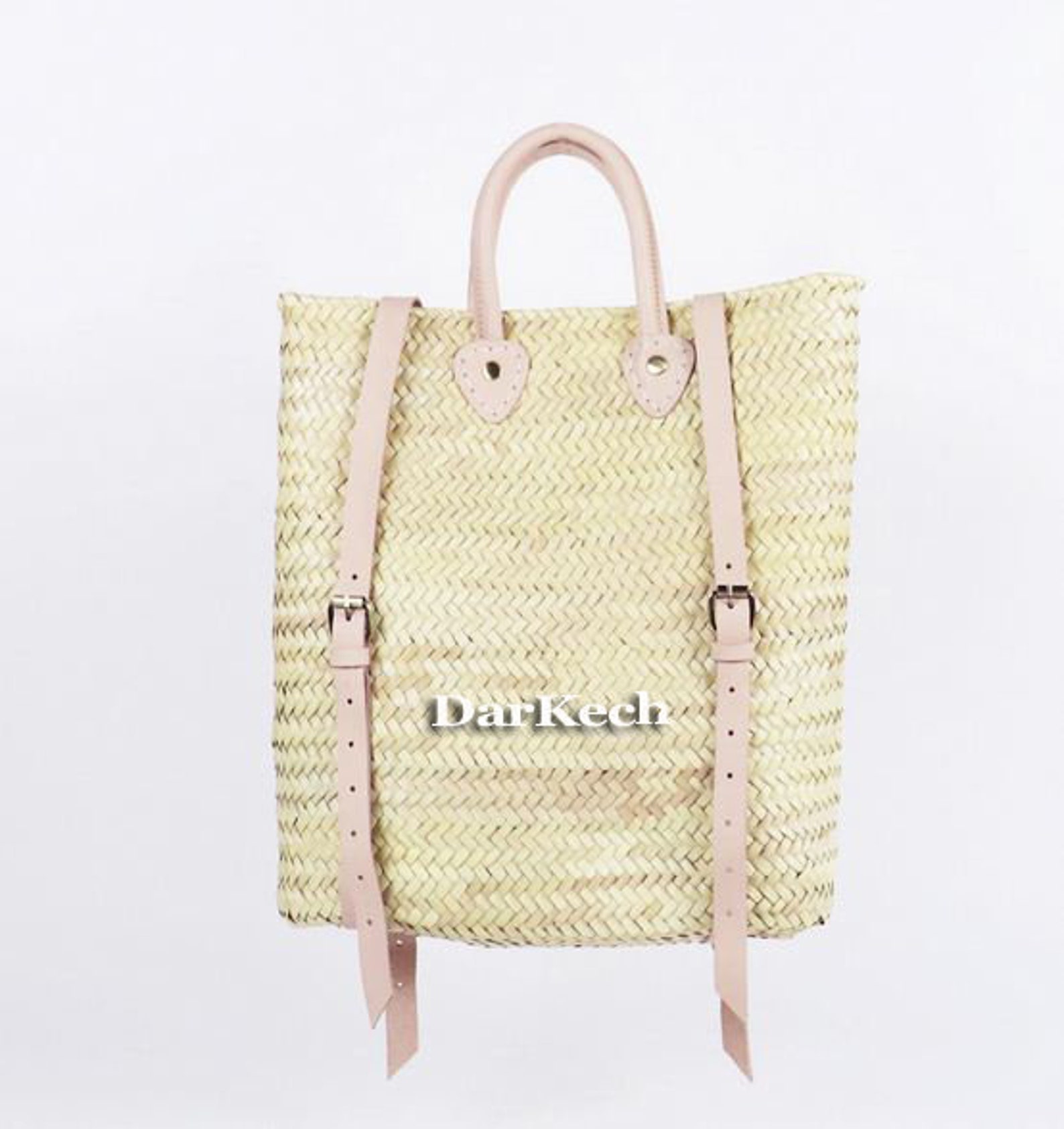 Straw Beach Bag With Leather Strap Straw Backpack Hipster | Etsy