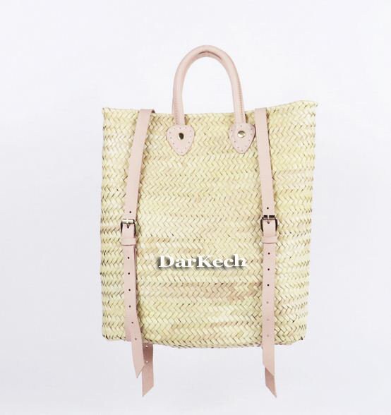 Straw Beach Bag With Leather Strap Straw Backpack Hipster | Etsy