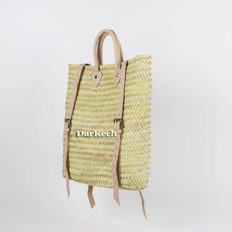 Straw Beach Bag With Leather Strap Straw Backpack Hipster - Etsy