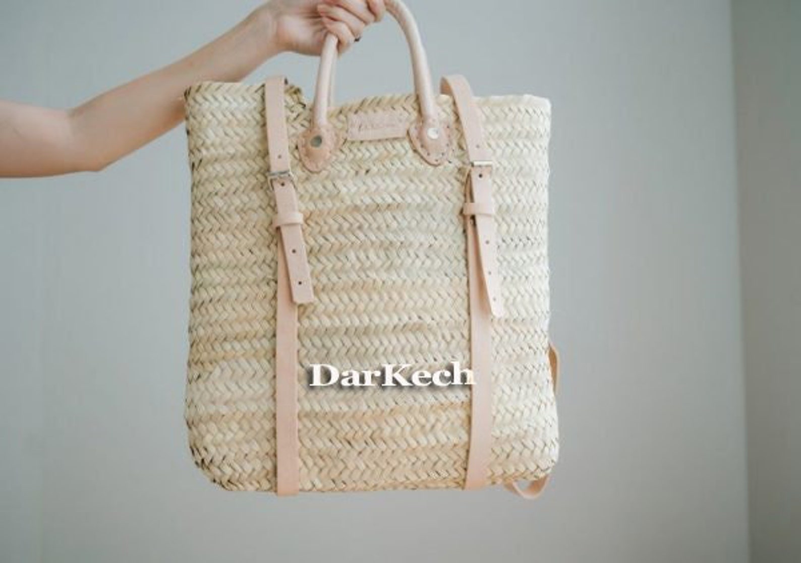Straw Beach Bag With Leather Strap Straw Backpack Hipster - Etsy