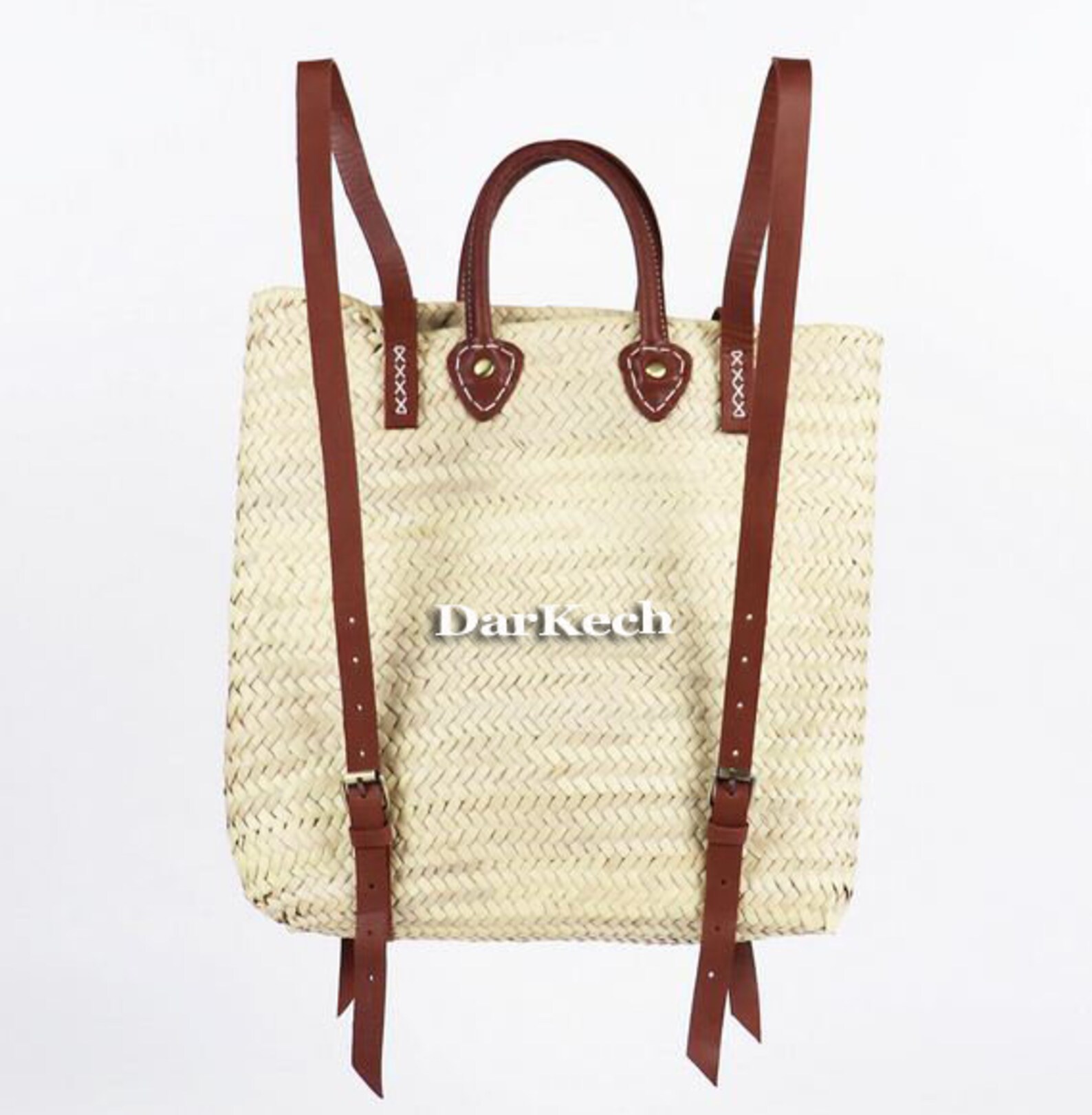 Straw Beach Bag With Leather Strap Straw Backpack Hipster | Etsy