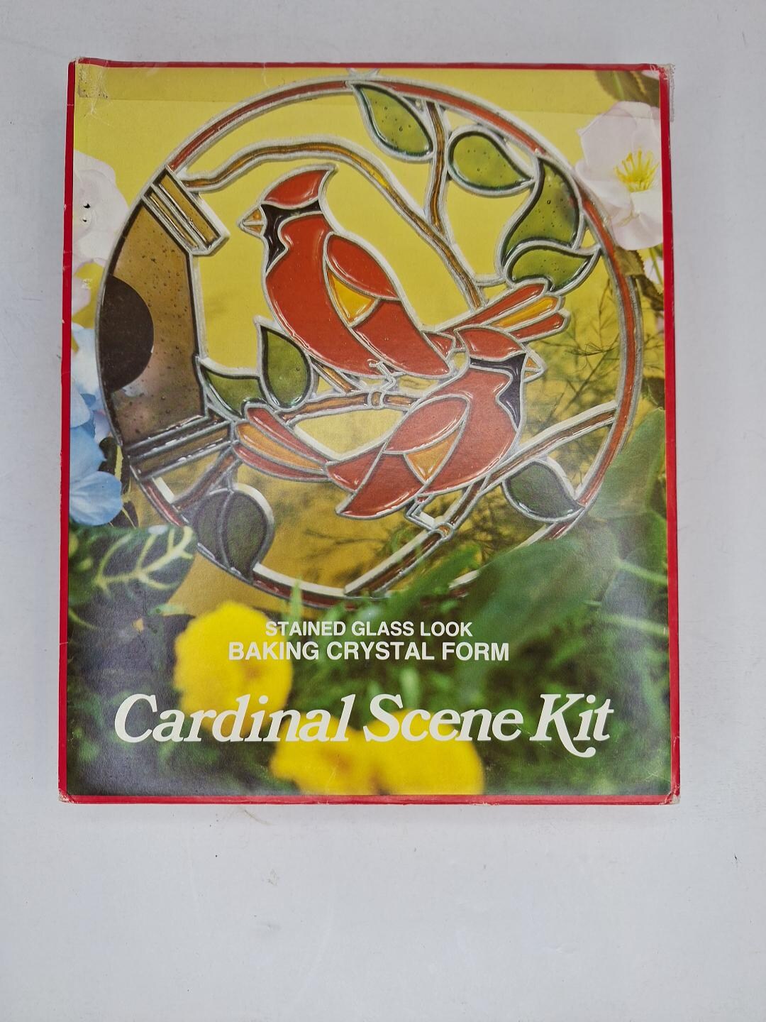 EZE Form Stained Glass Look Baking Crystal Kit CARDINAL Scene Vtg 1980s ...
