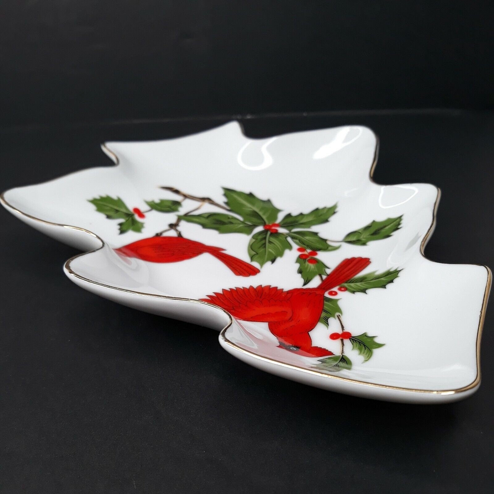 LEFTON Candy Dish Vtg 1984 Cardinal Christmas Tree Holiday - Etsy