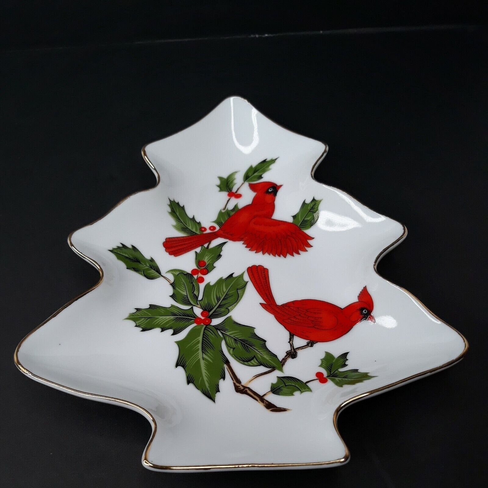 LEFTON Candy Dish Vtg 1984 Cardinal Christmas Tree Holiday - Etsy