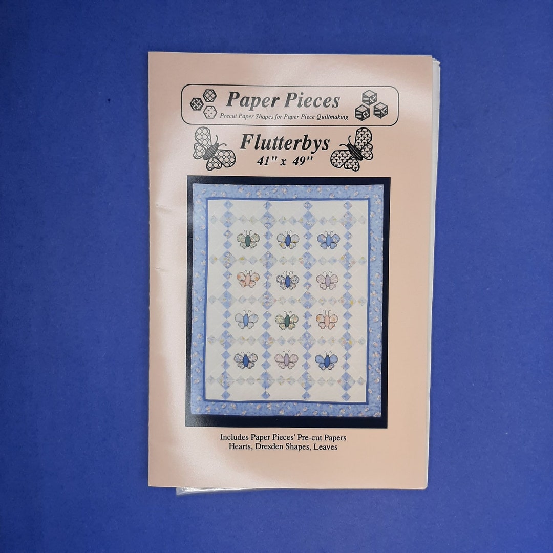 Paper Pieces Quilt Pattern Flutterbys New Pre-cut Butterfly Baby Throw ...