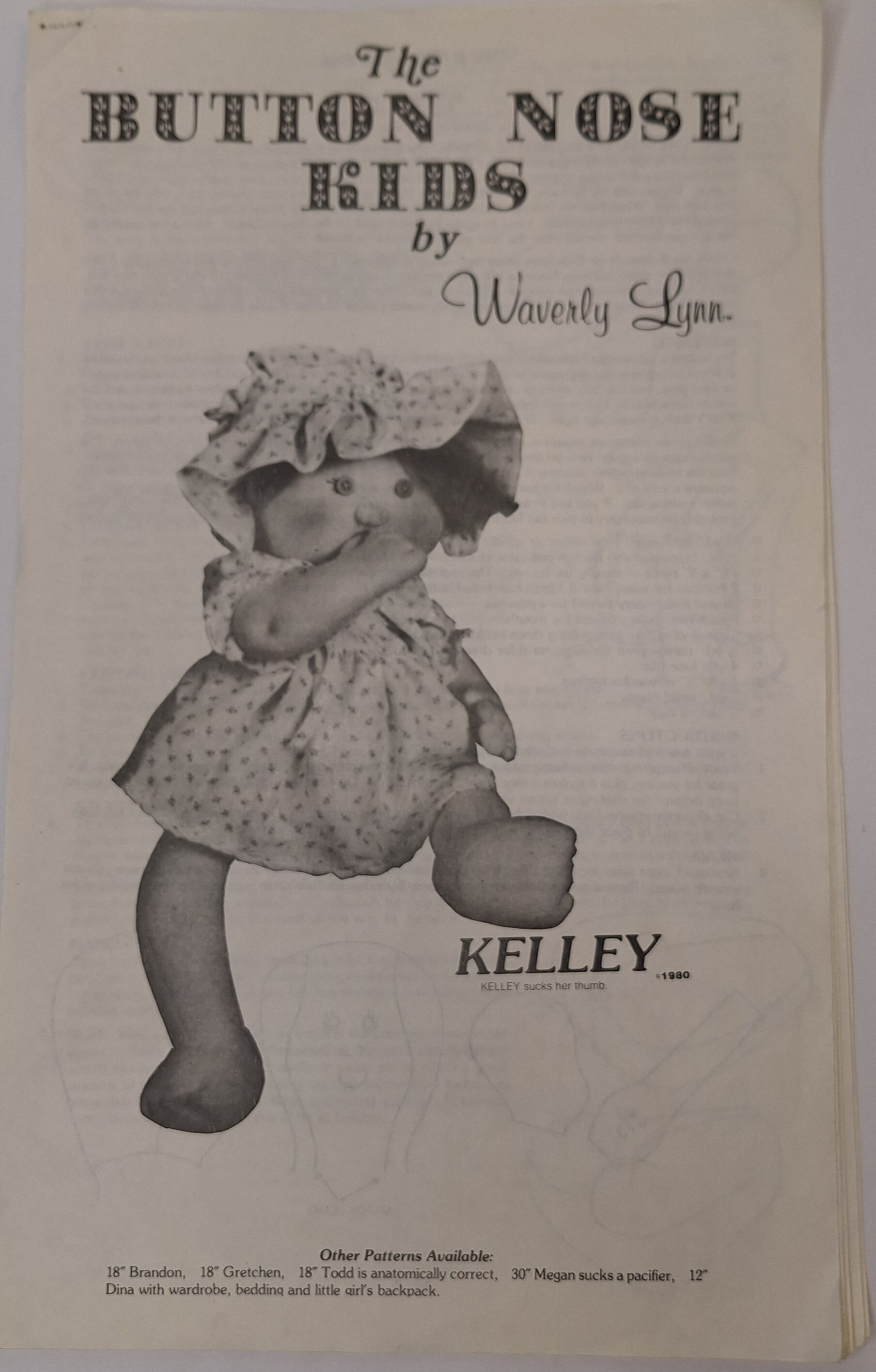 The Button Nose Kids KELLEY Pattern Waverly Lynn UNCUT - Etsy