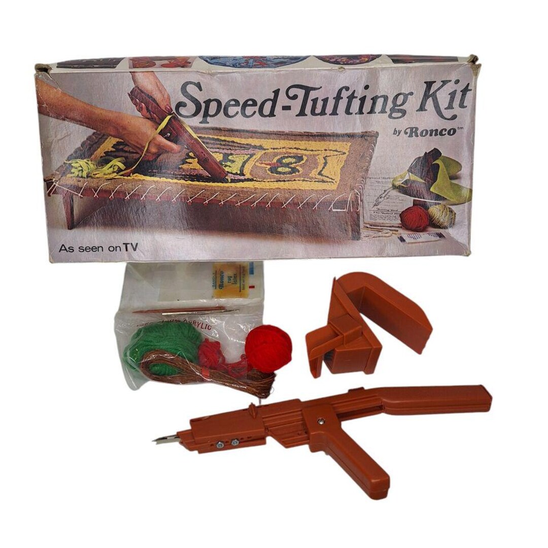 Vintage Speed Tufting Kit by Ronco 1970s Original Box INCOMPLETE W ...