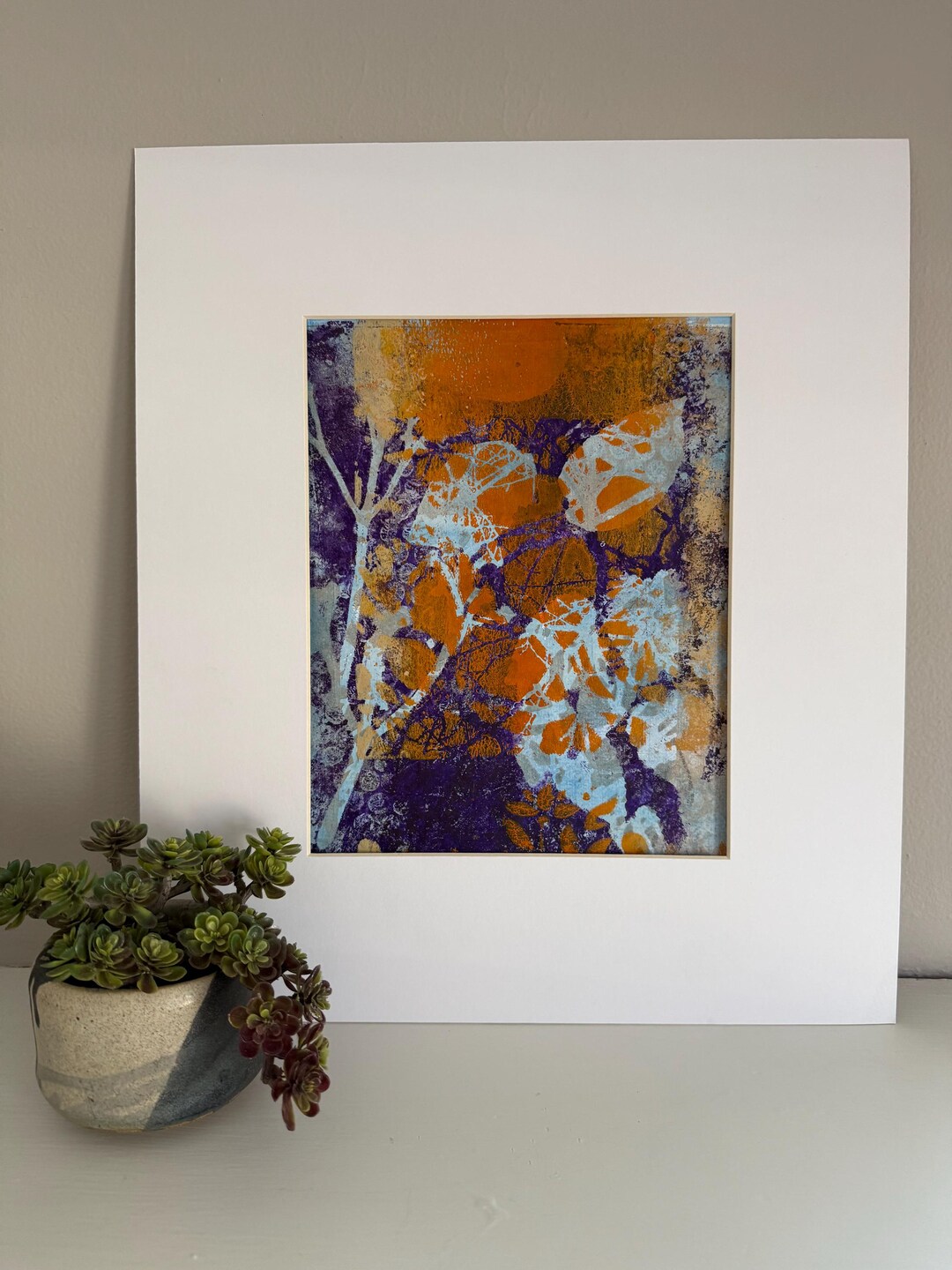 Blue Leaves, Original Geli Print - Etsy