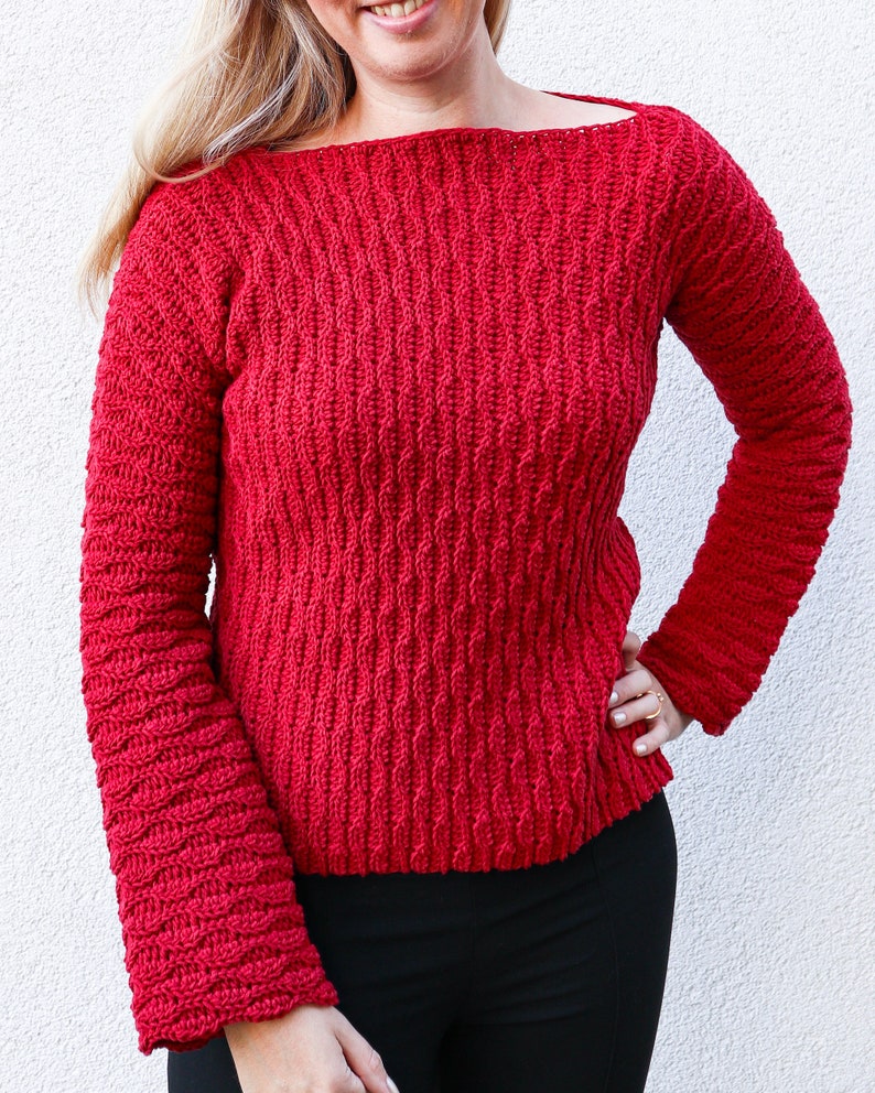 Crochet Sweater PDF Pattern Deco Waves Sweater | Etsy