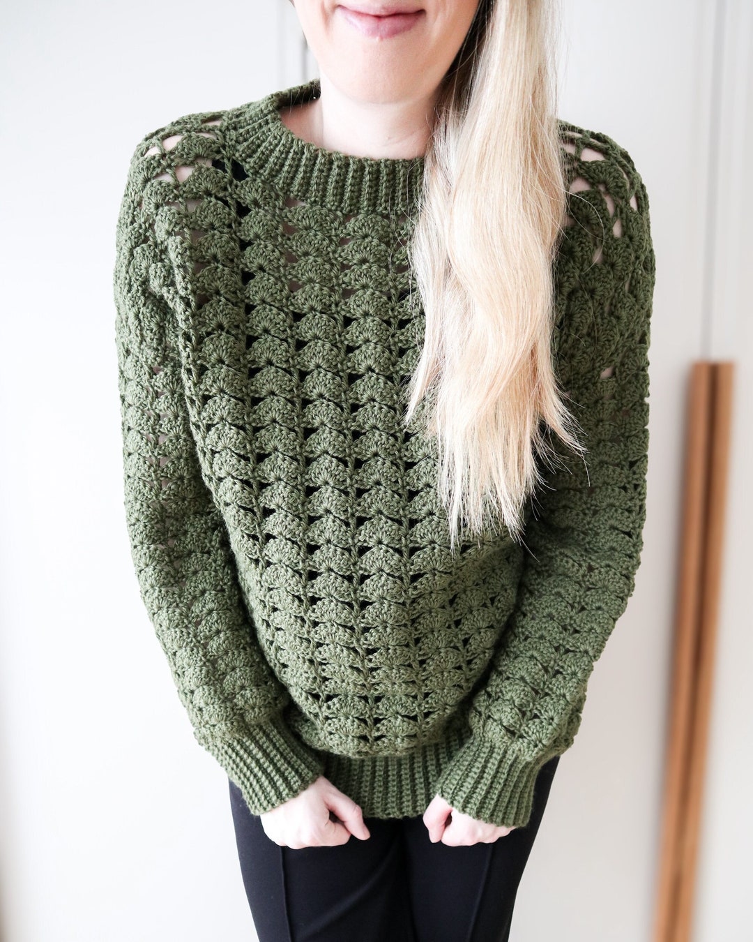 Crochet Lace Sweater Pattern PDF - Stacked Shell Stitch - Autumn Lace ...