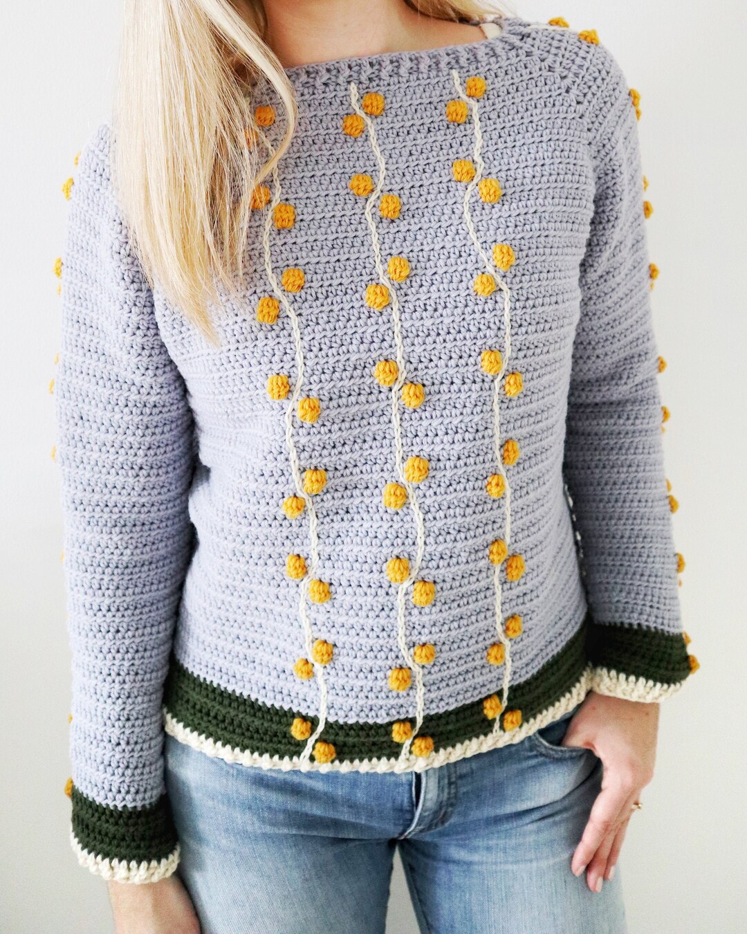 Crochet Raglan Sweater PDF Pattern, Climbing Berries Raglan, Cozy Women ...