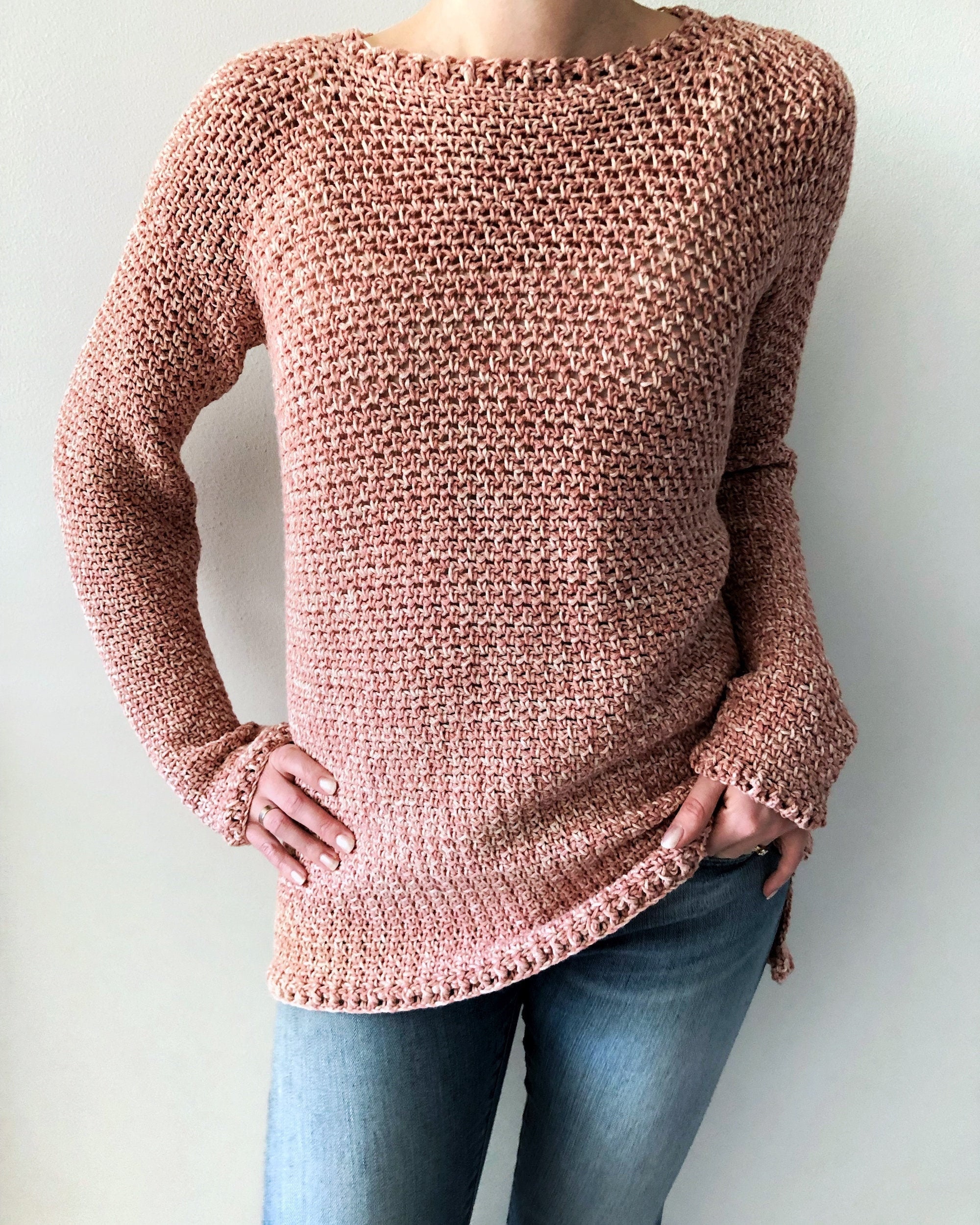 Crochet Sweater PDF Pattern Rose Dust Sweater. Cozy Sweater | Etsy