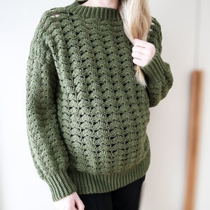 Crochet Lace Sweater Pattern PDF - Stacked Shell Stitch - Autumn Lace ...