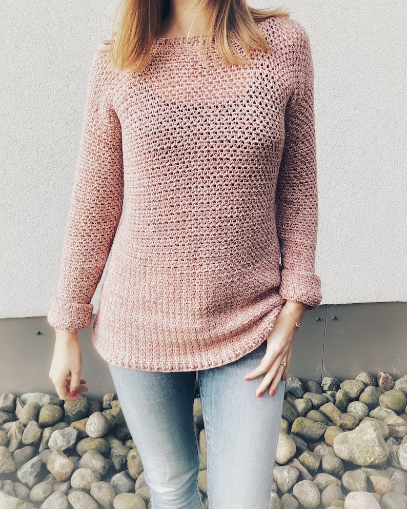 Crochet Sweater PDF Pattern Rose Dust Sweater. Cozy Sweater | Etsy