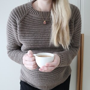 Crochet Sweater Pattern for Women. Ribbed Crochet Sweater Worked Top ...