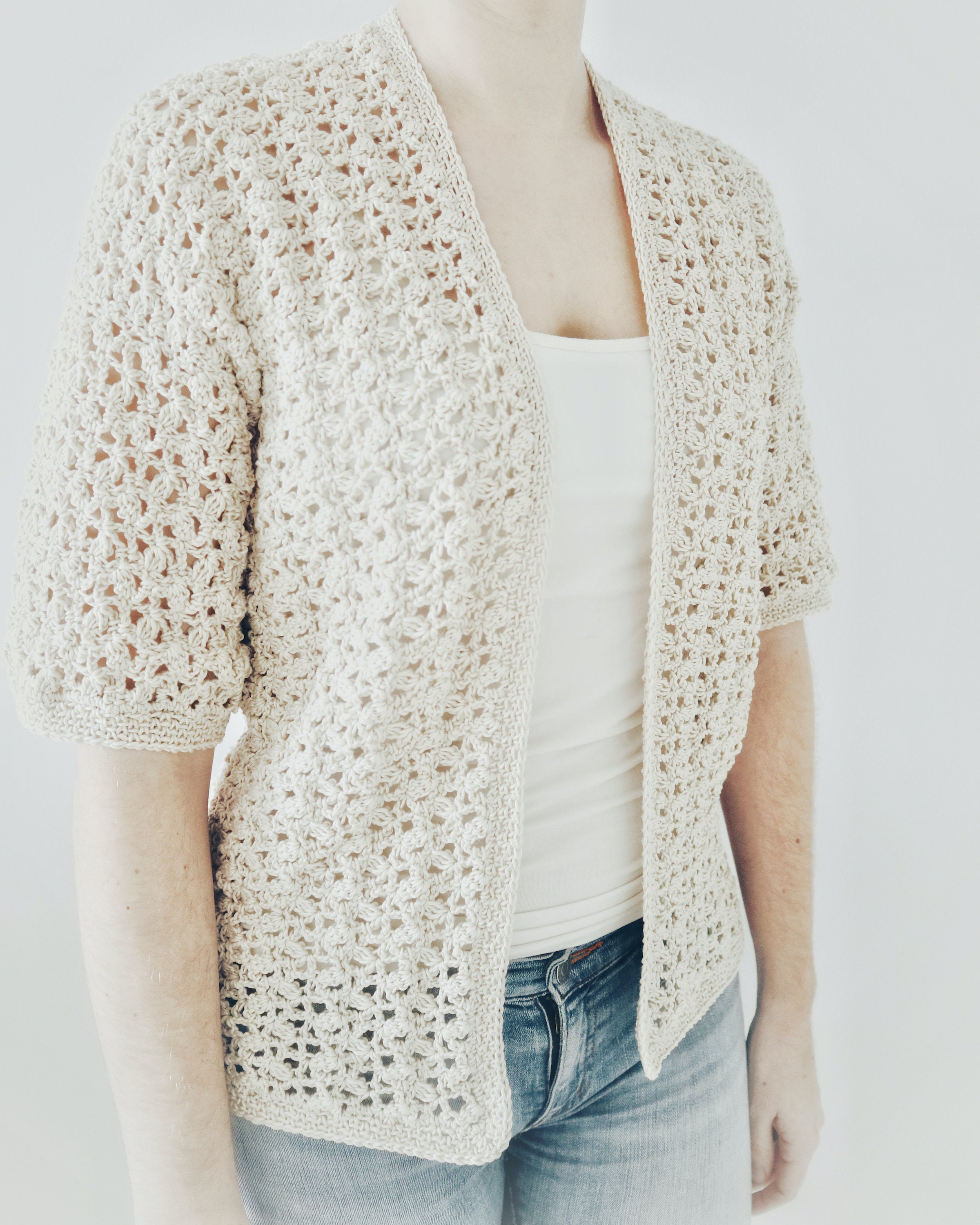 Crochet Summer Cardigan Pdf Pattern Summer Lace Breezy Women Etsy