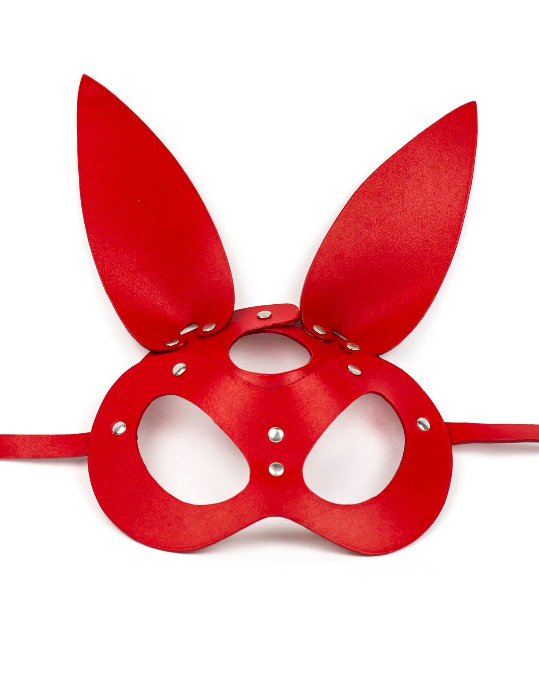 Red Leather Bunny Mask Rabbit Mask BDSM Face Mask Fetish - Etsy