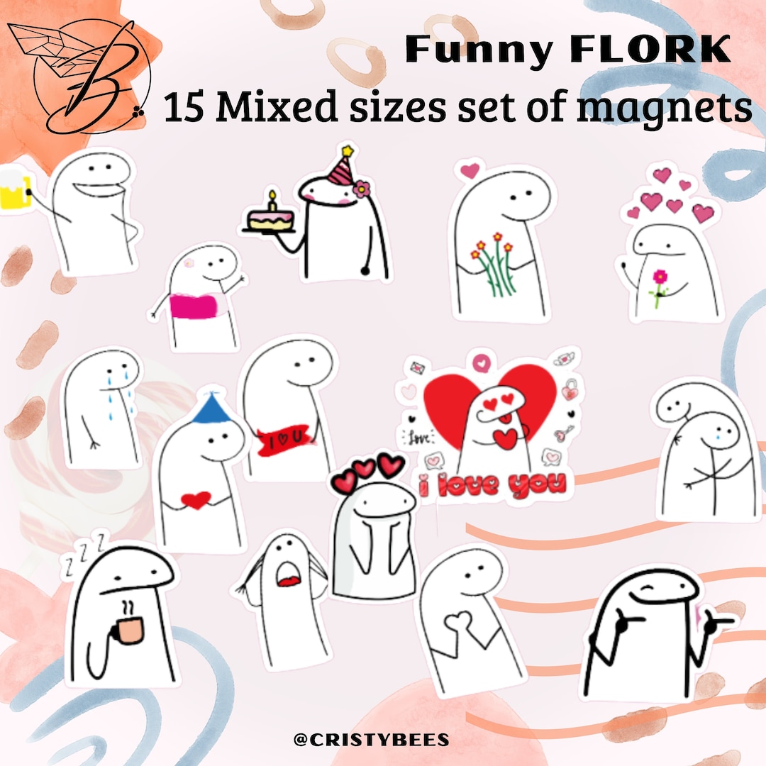 Flork Set Funny, Funny Magnets, Emotional Magnets, Memes Magnets ...