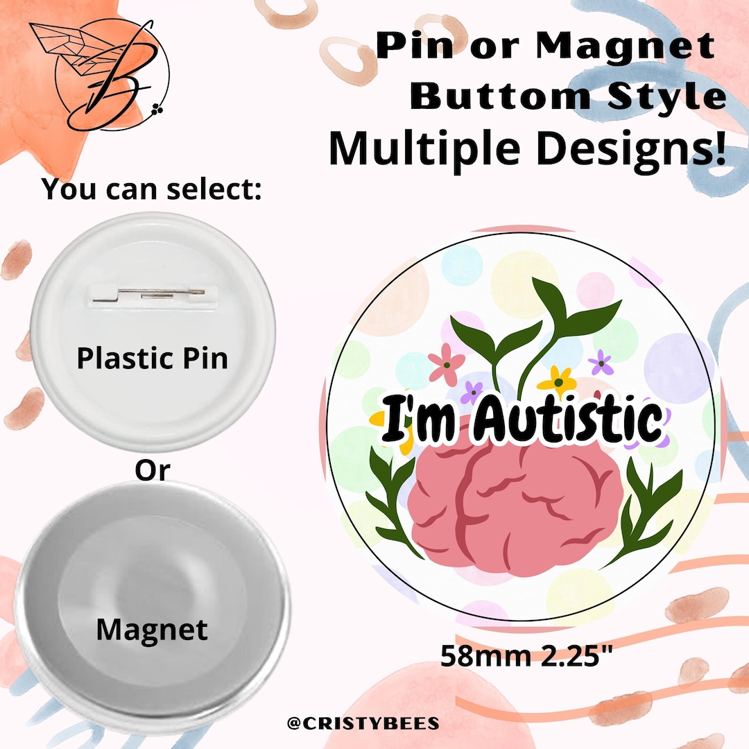 Inclusion Pin or Magnet With Designs for Deafness, Autism, Blindness ...