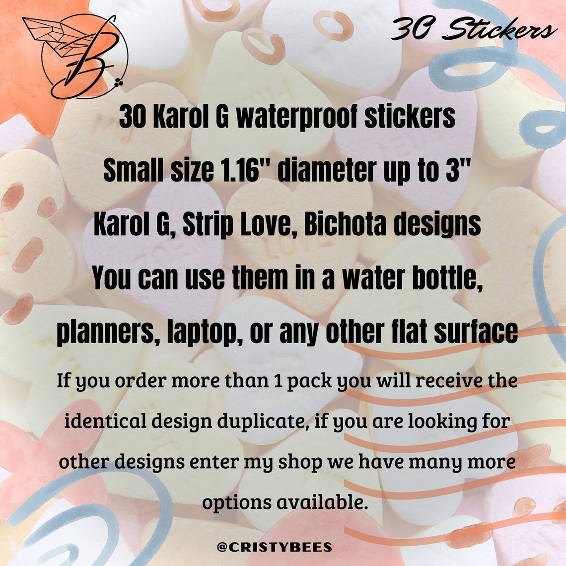 Karol G Stickers 30 Pack/ Laptop, Water Bottle Vinyl Decals/ Bichota ...