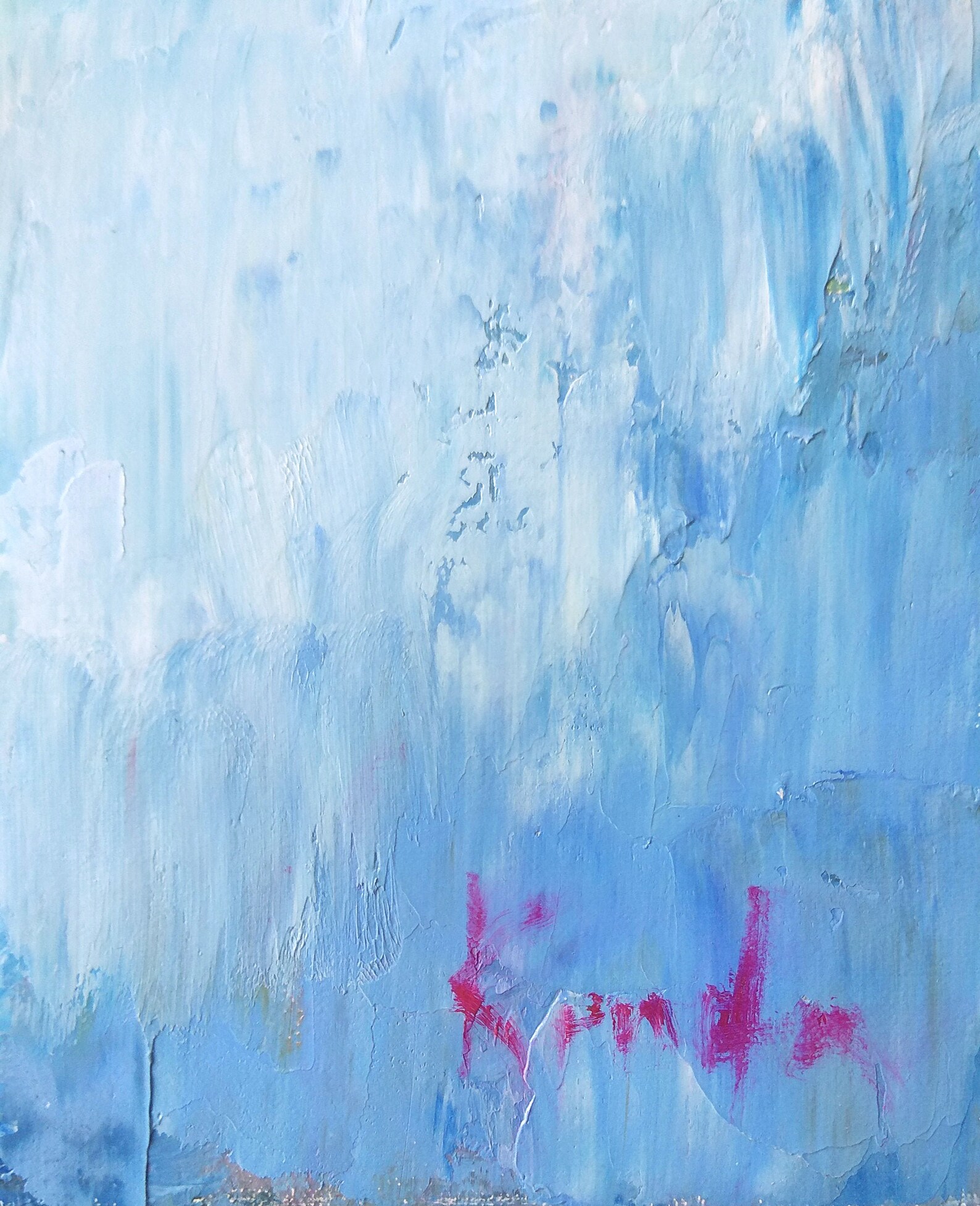 Blue wall art Light blue painting Flowers wall decor Abstract | Etsy