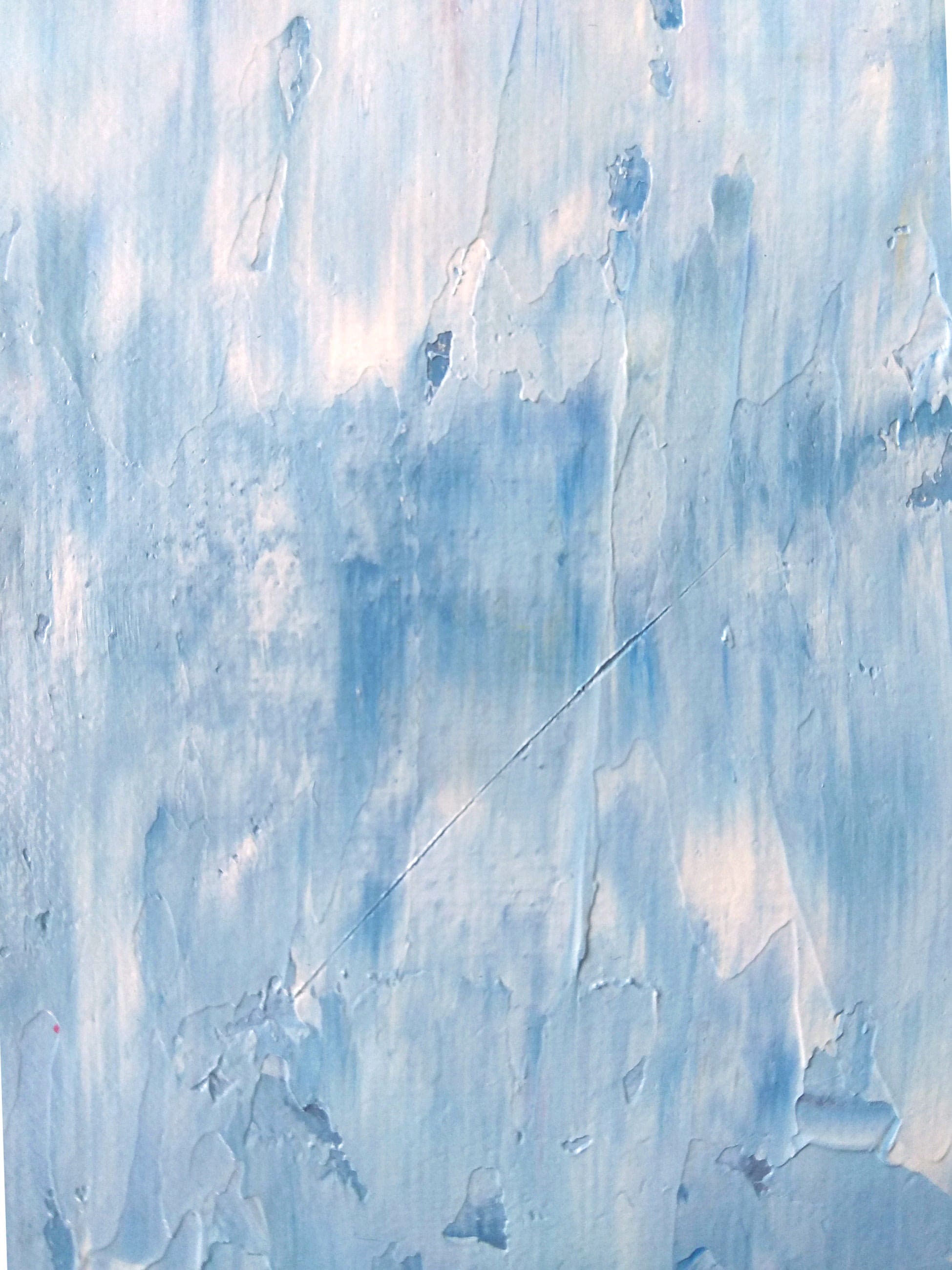 Blue Wall Art Light Blue Painting Flowers Wall Decor Abstract - Etsy