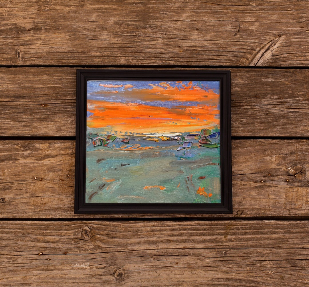 8x7 Original Oil Painting Sunset Southwestern Landscape Original Small ...