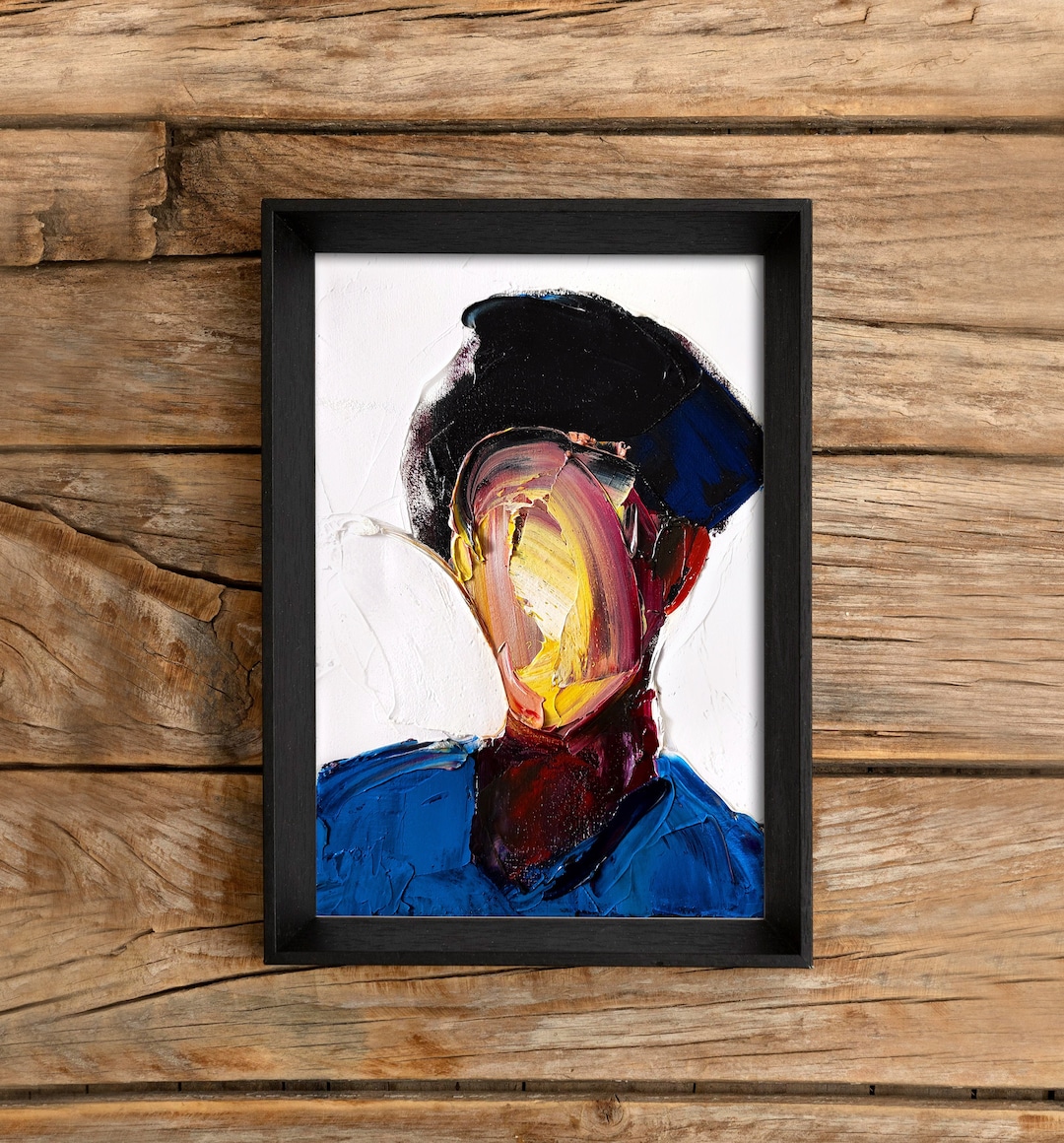 Man Portrait Painting, Surreal Male Portrait, Deconstructed Art, Modern ...