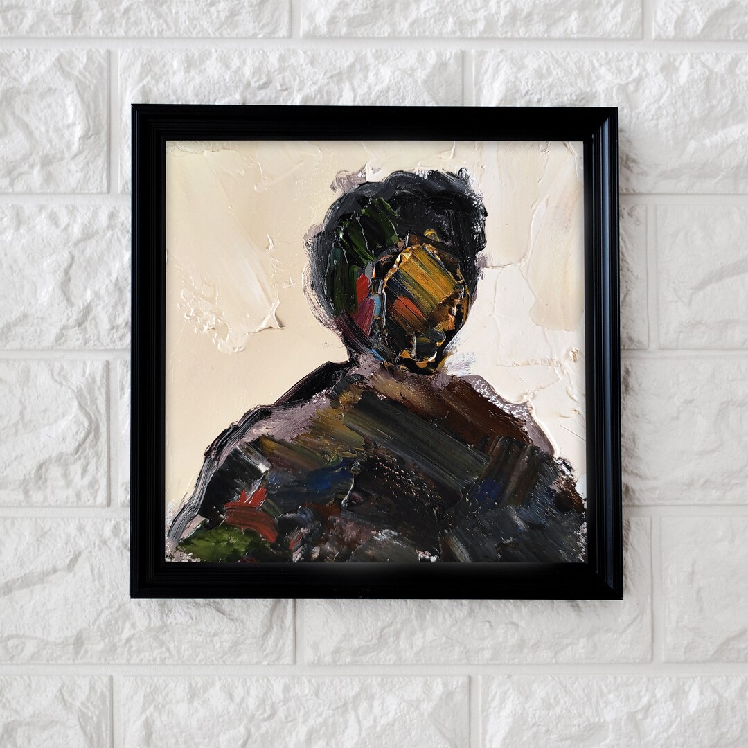 Faceless Portrait Unframed Art Original Mini Oil Painting Men - Etsy