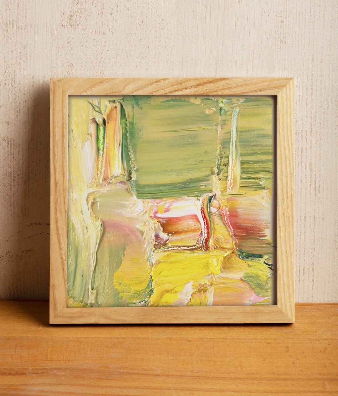 Small Abstract Painting, Tiny Modern Art, 4x4 Original Oil Painting ...