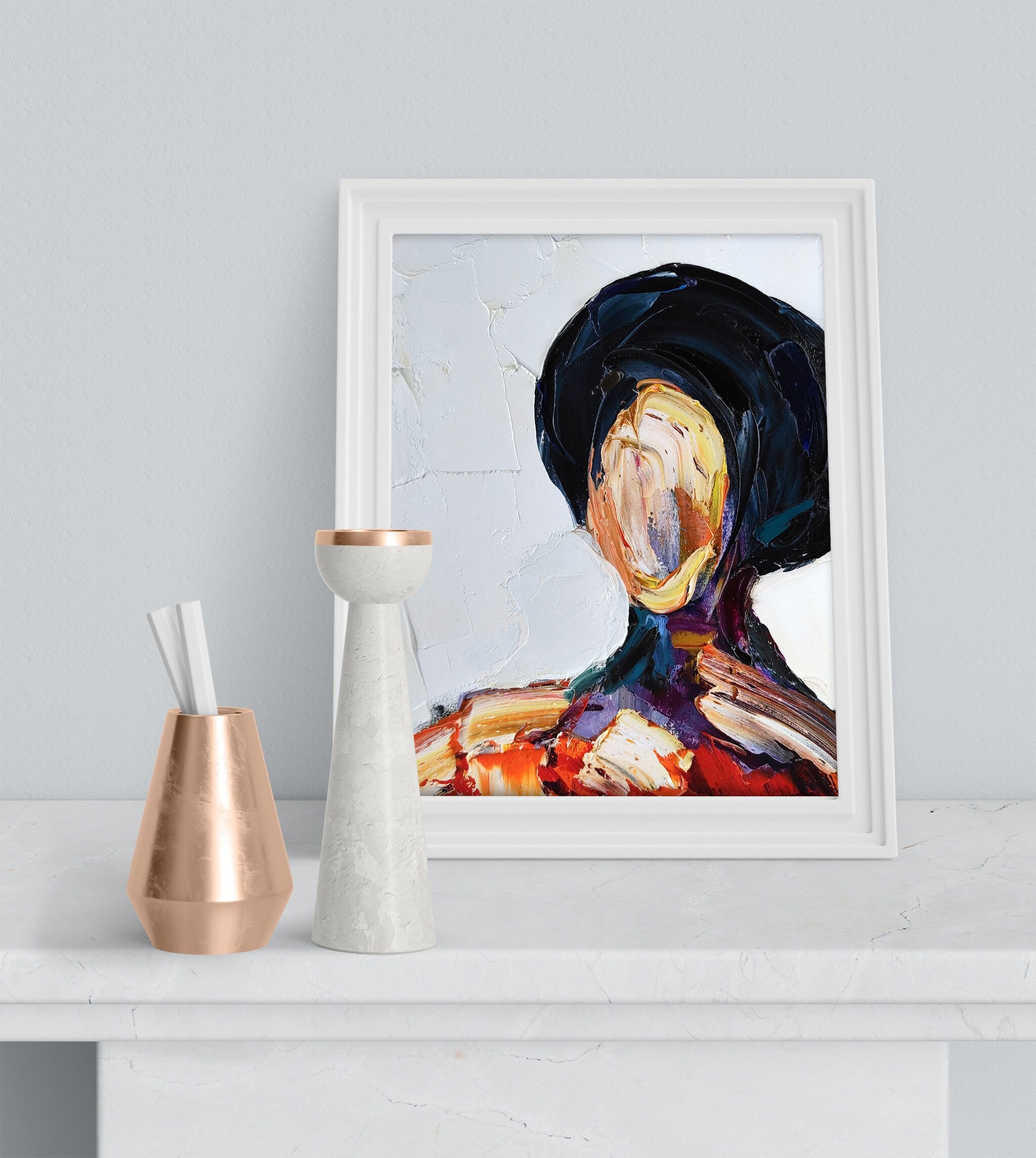 Oil Painting 3D Abstract Face Painting Abstract Faceless Portrait No ...