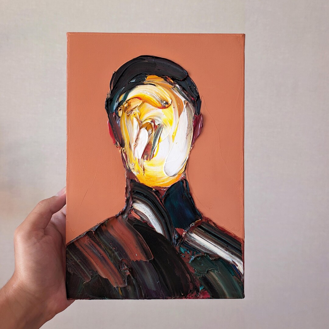 Abstract Face Oil Painting: Surreal Faceless Portrait Art - Etsy