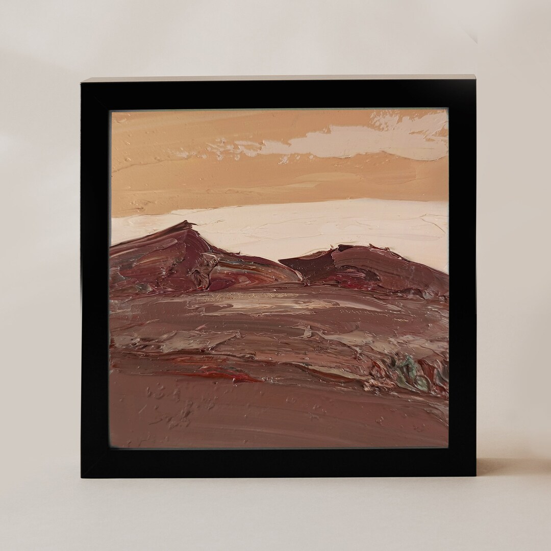 Desert Art Original Muted Brown Abstract Texas Sunset Minimal Art ...