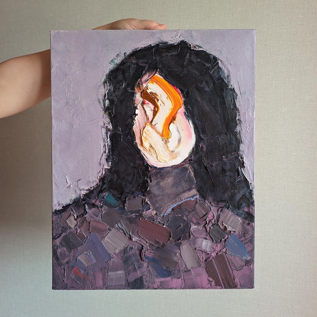 Abstract Woman Textured Oil Painting: Surrealist Faceless Impasto ...