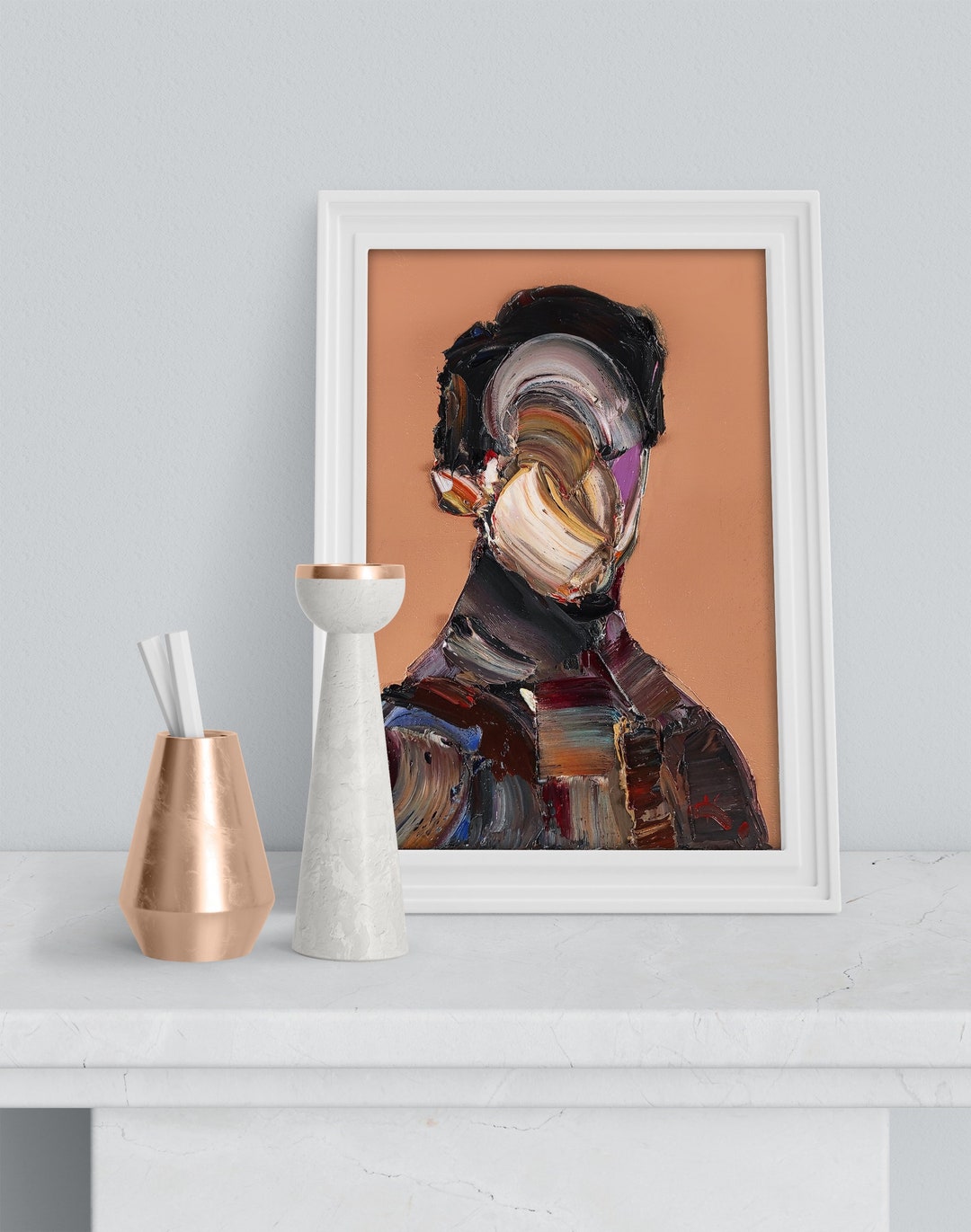 Abstract Face Art Painting Textured Impasto Painting - Etsy