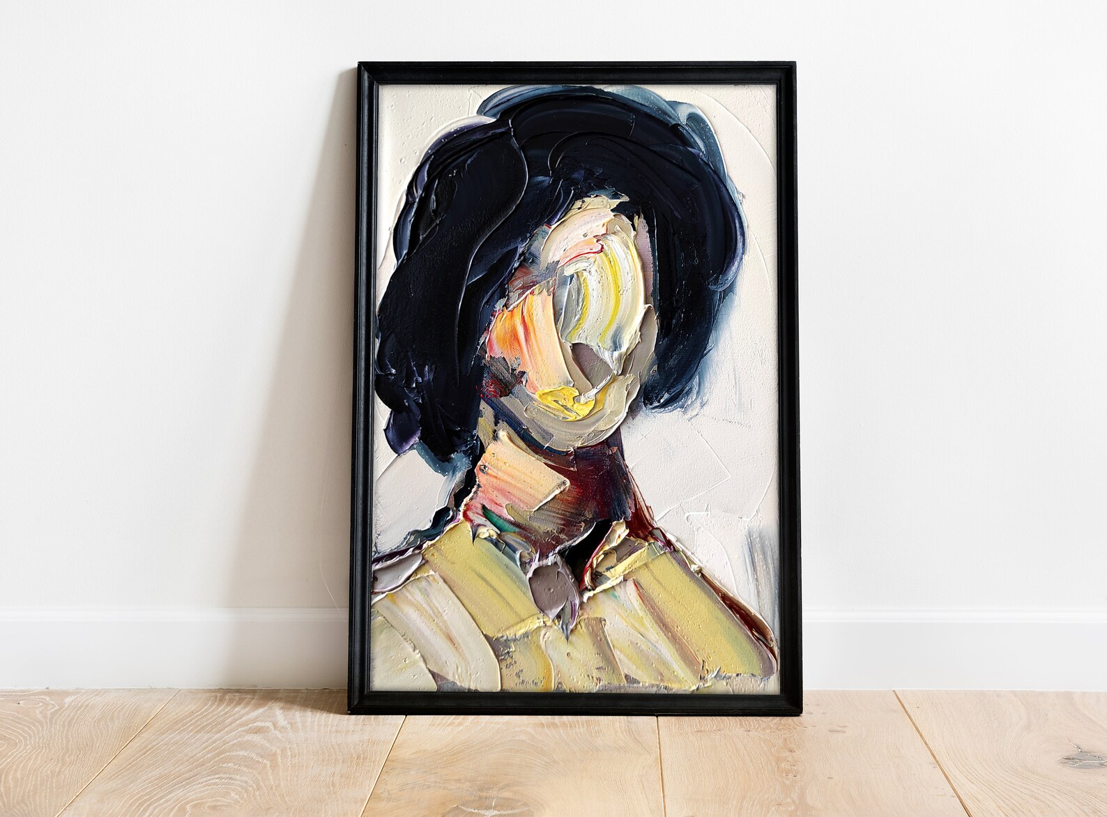 Woman Portrait Original Faceless Oil Painting Wall Decor | Etsy