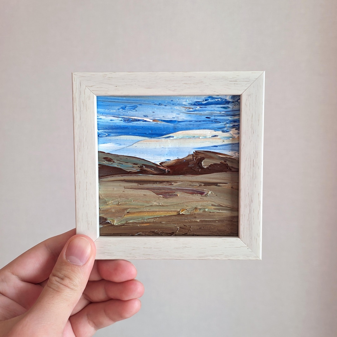 Rustic Landscape Oil Painting: Miniature Nature Plein Air Artwork (4x4 ...