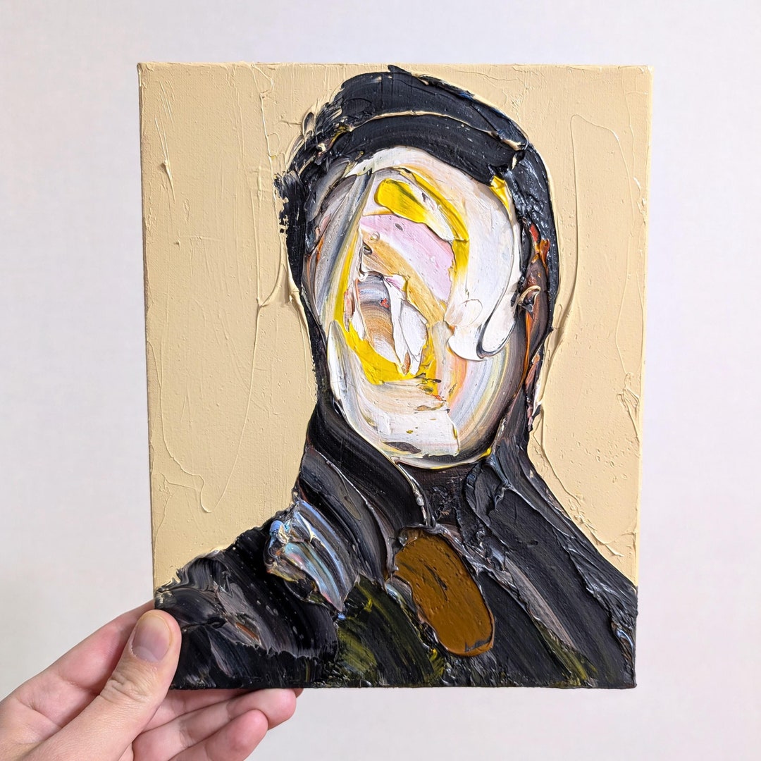 Original Painting 10x8 Abstract Face Art No Face Portrait Abstract ...