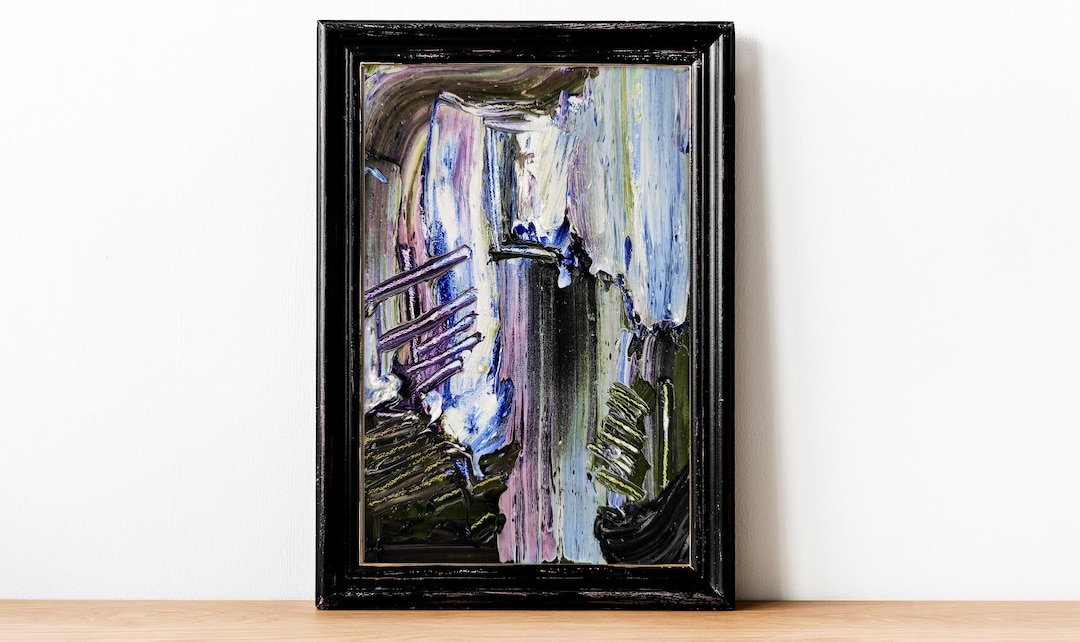 Abstract Oil Painting Dark Abstract Abstract Wall Art Small Oil ...
