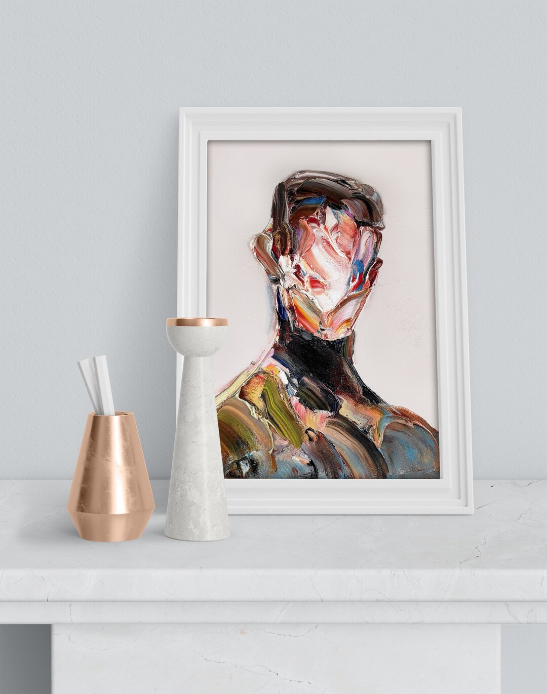 Abstract Male Portrait Oil Painting Original Painting No Face - Etsy