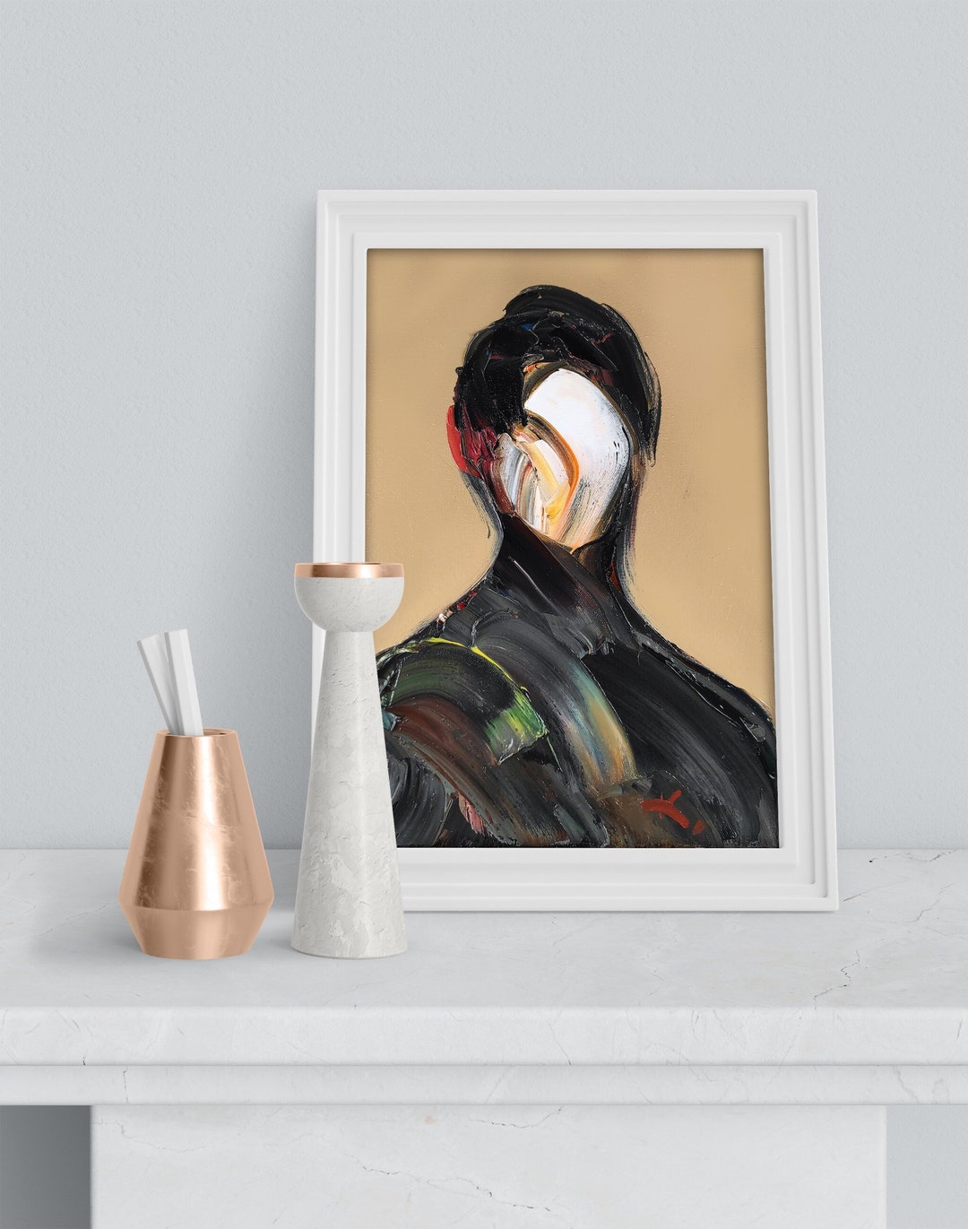 Faceless Painting Abstract Face Art Portrait Painting - Etsy