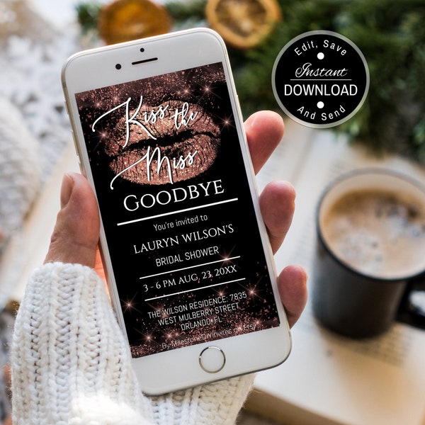 buy-rose-gold-kiss-the-miss-goodbye-invitation-online-in-india-etsy-india