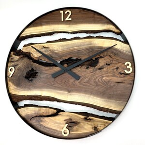 Made to Order 30” Black Walnut Live Edge Wood Clock, Unique Handcrafted ...