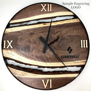 Made to Order 30” Black Walnut Live Edge Wood Clock, Unique Handcrafted ...